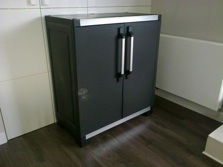 Czarna szafka balkonowa z półkami czarna Keter XL PRO Base Shed ...