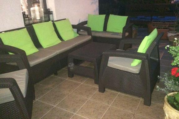Meble ogrodowe Corfu Set Triple Max 3 Brązowy - Meblobranie.pl