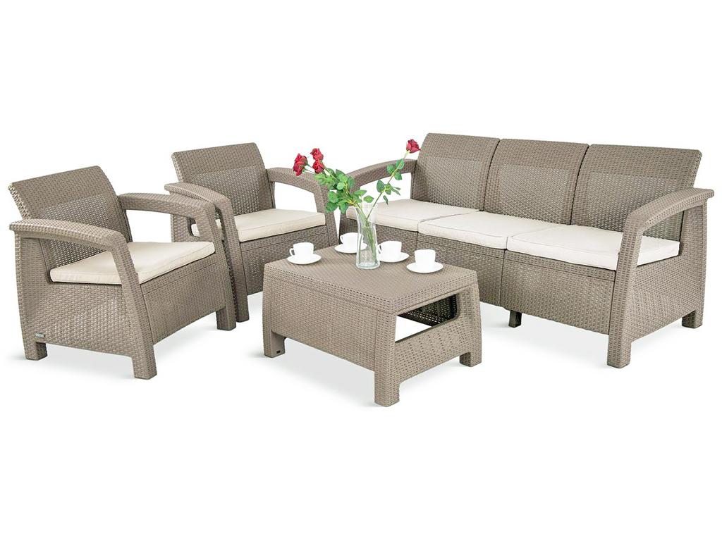 Zestaw ogrodowy Corfu Set Max Cappuccino Curver Keter - Meblobranie.pl