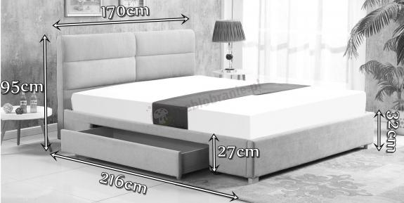 Tapicerowane beżowe łóżko Merida 160cm Halmar - Meblobranie.pl