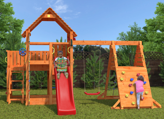 Fungoo Big Leader Spider Red plac zabaw ogrodowy z drewna - Meblobranie.pl