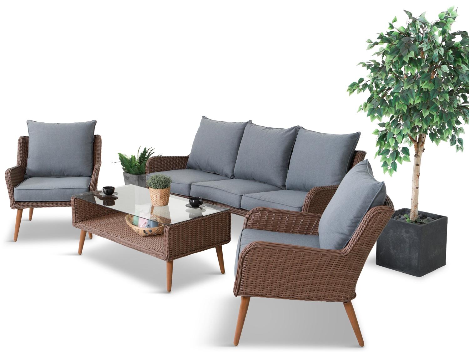 Technorattanowe meble na taras premium Cioso - Brown - Meblobranie.pl ...