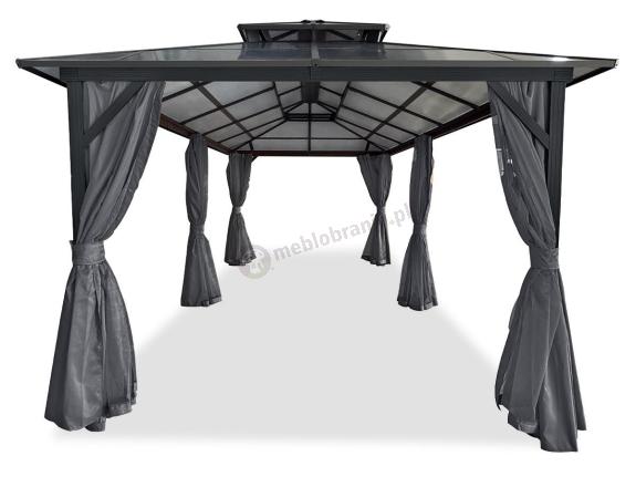 Aluminiowa altana ogrodowa 3x6 z dachem PVC i zasłonami - Havero ...